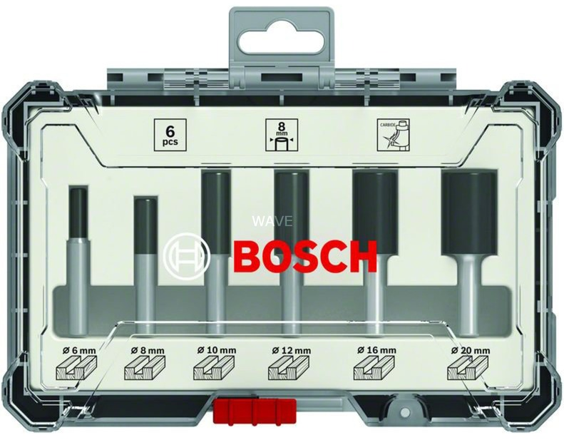 Bosch 6 daliu frezų kompl. 6 mm kotu,"Straight", modelis - 2607017465 ...