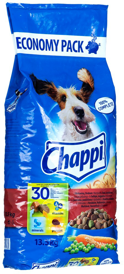 Sausas ėdalas šunims CHAPPI, su jautiena ir paukštiena, 13,5kg, modelis ...