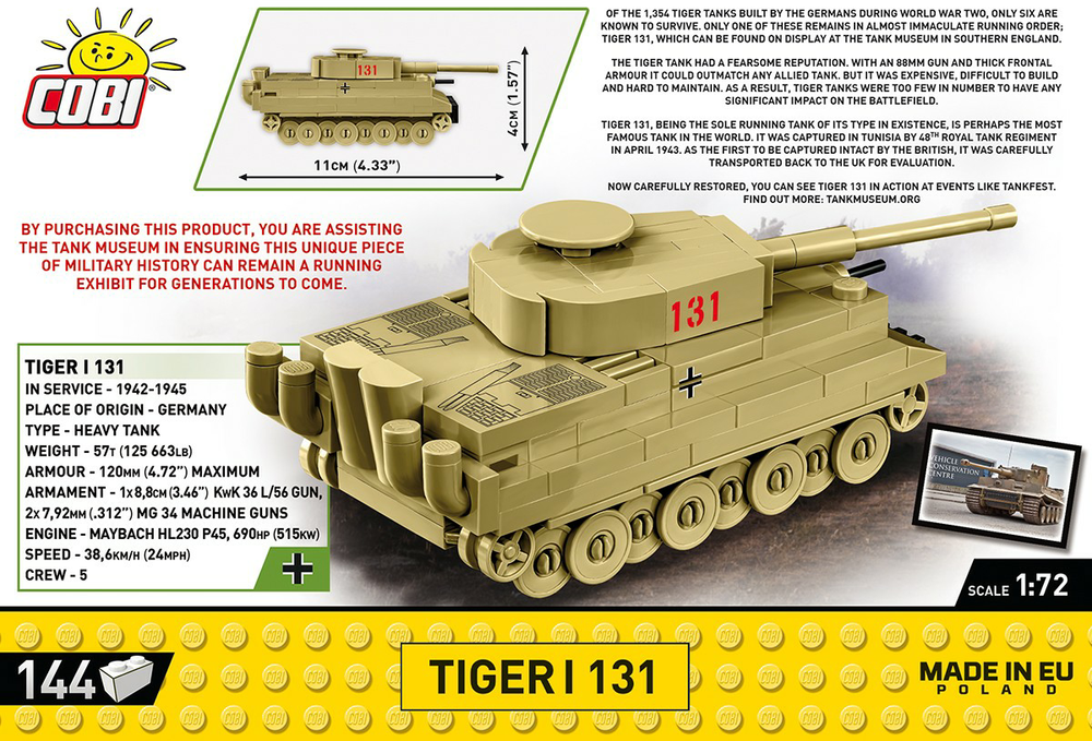Cobi Klocki Tiger I 131, modelis - 3095, žema kaina | Varle.lt