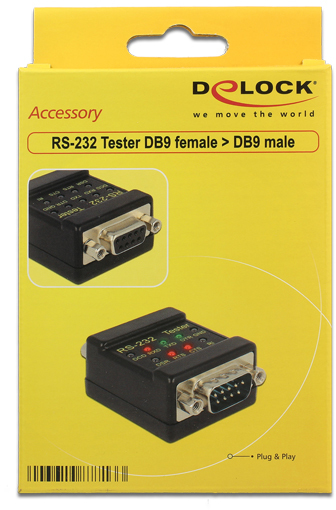 DELOCK RS-232 Tester DB9 female > DB9 male, modelis - 87713, žema kaina ...
