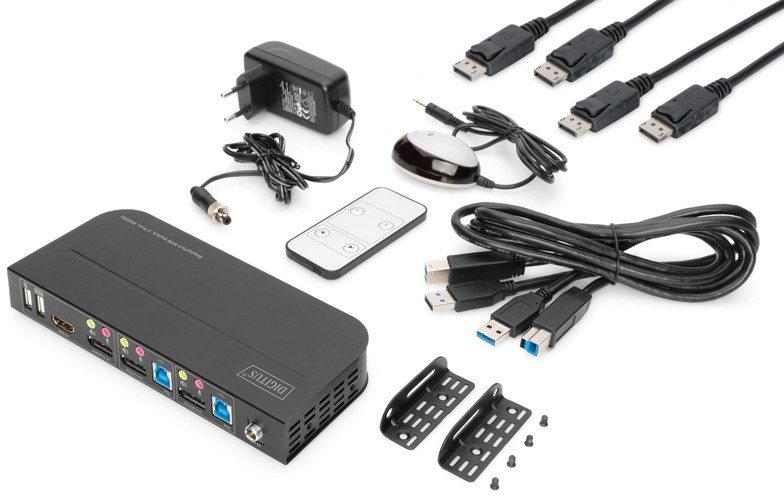 Assmann Electronic Assmann elektroninis DIGITUS KVM jungiklis 2x1 DP DP ...