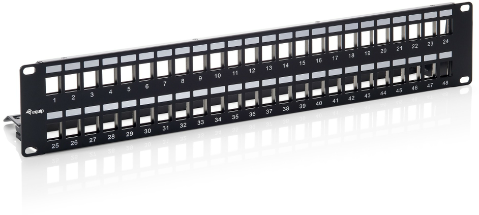 equip 48-Port Keystone Cat.6 Shielded Patch Panel - Juodas - Cat6 ...