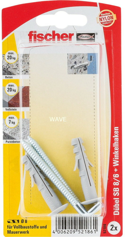 Fischer Expansion anchor SB 8 / 6 K, modelis - 052186, žema kaina ...