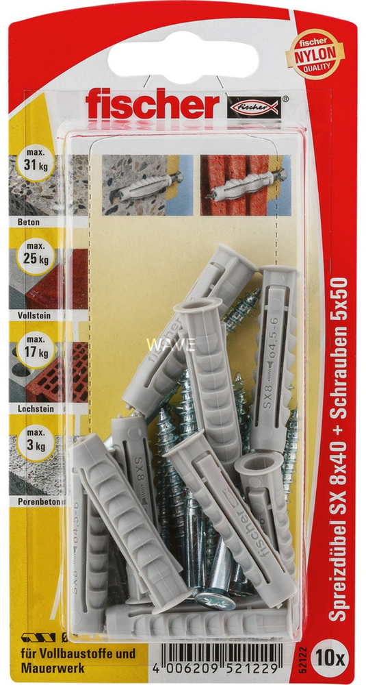 Fischer Expansion anchor SX 8x40 GKS K, modelis - 052122, žema kaina ...