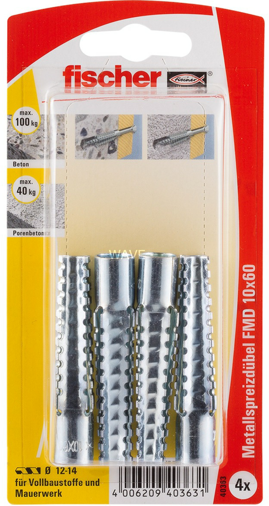 Fischer Metal expansion anchor FMD 10x60 K, modelis - 040363, žema kaina | Varle.lt