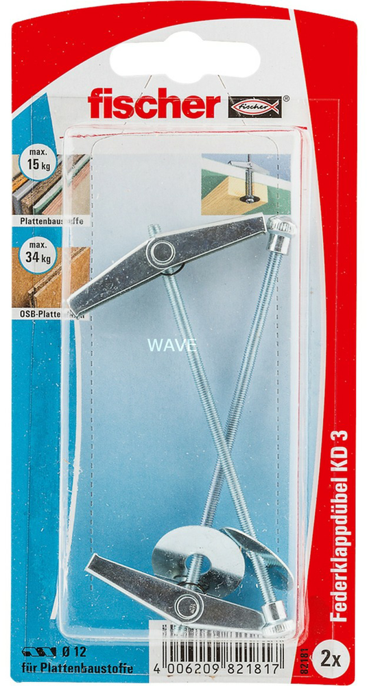 Fischer Toggle anchor KD 3 K, modelis - 082181, žema kaina | Varle.lt
