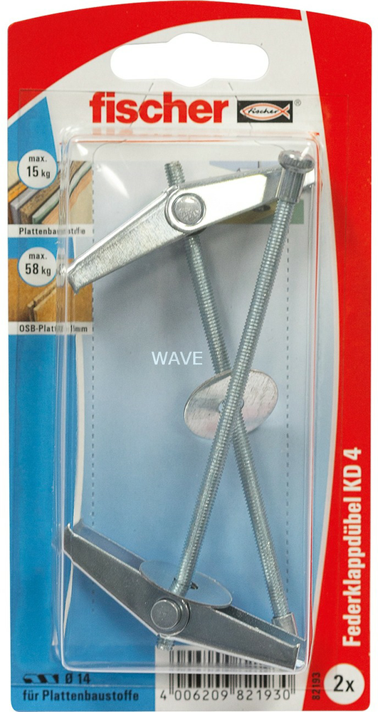 Fischer Toggle anchor KD 4 K, modelis - 082193, žema kaina | Varle.lt