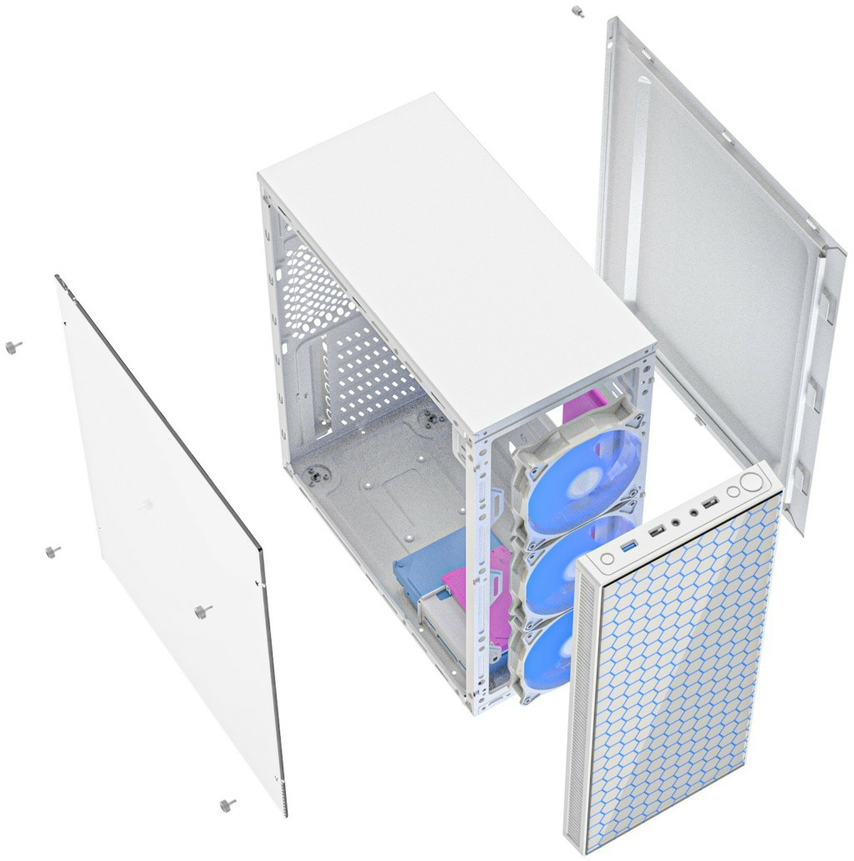 GEMBIRD Gaming ARGB dėklas Fornax 500 baltas, modelis - CCC-FC-500W ...