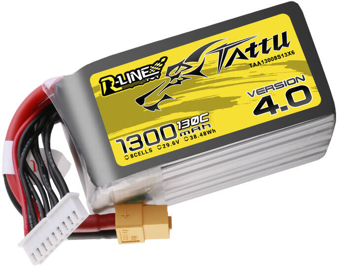 Gens Ace & Tattu Tattu R-Line versija 4.0 1300mAh 29.6V 130C 8S1P Lipo ...