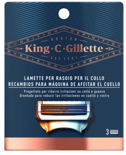 "Gillette King Neck" skustuvo ašmenys 3 vienetai, modelis - 266509 ...