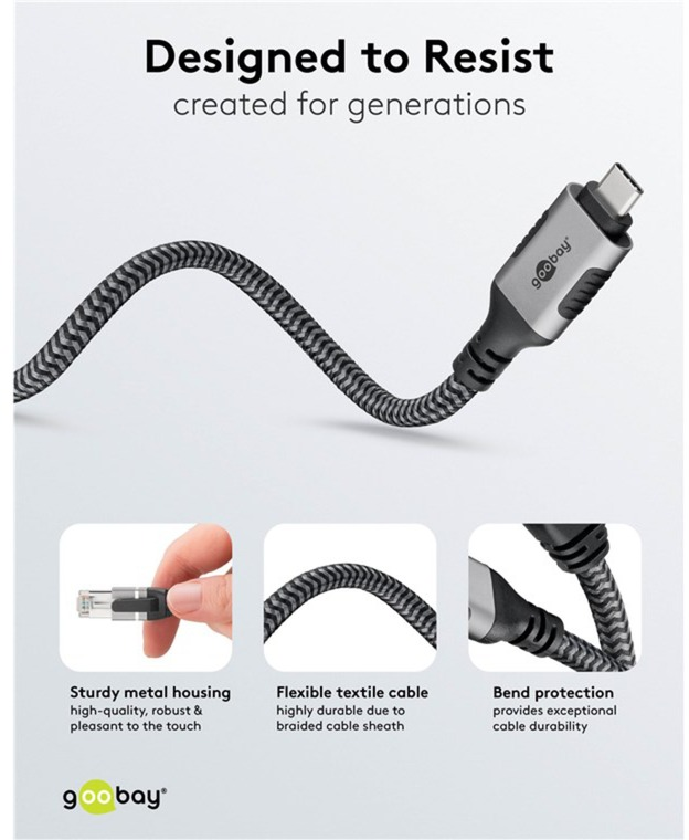 Goobay Ethernet kabelis USB-C 3.2 Gen1 kištukas > RJ-45 kištukas, LAN ...