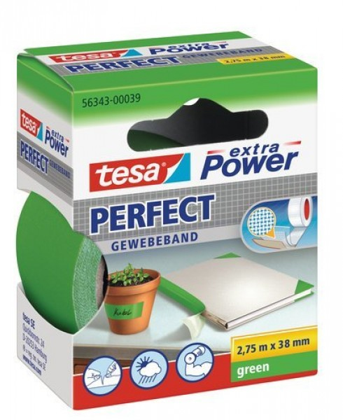 Tesa tesa extra Power Perfect Gewebeband 2,75m 38mm grün, modelis ...