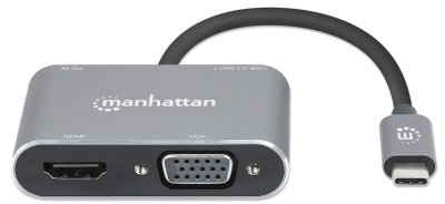 MANHATTAN USB-C auf HDMI & VGA 4in1 Konverter Power Delivery, modelis ...