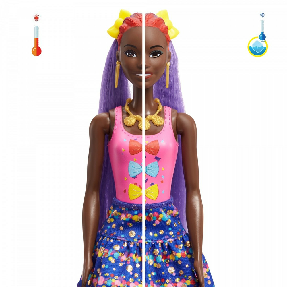 Mattel Lėlė Barbie Color Reveal Imprezowe stylizacje violetinė włosy ...