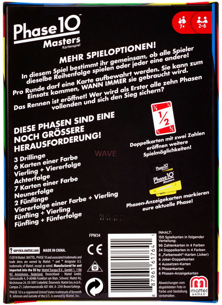 Mattel Games Mattel Kartenspiel Phase 10 Masters, modelis - FPW34, žema ...