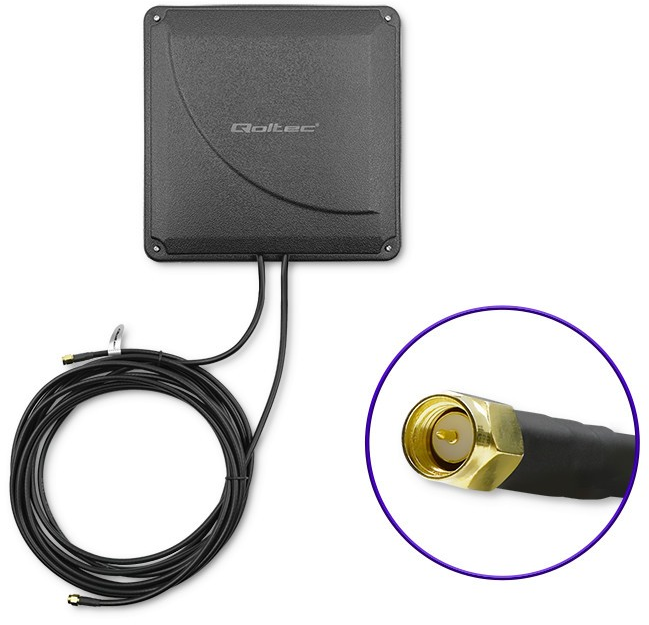 QOLTEC 57041 antena 4G LTE DUAL MIMO stiprintuvas 35 dBi 50W 2x SMA ...