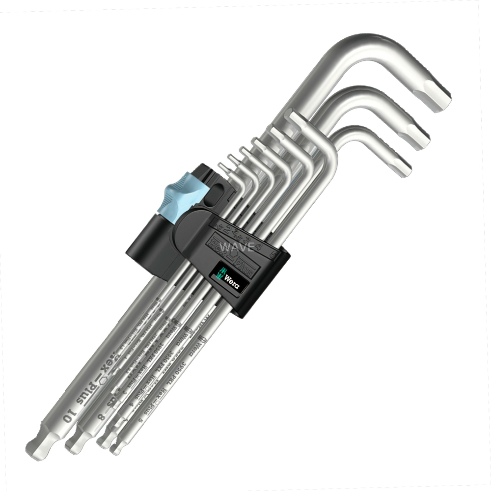Šešiakampių L-Formos raktų rinkinys Wera Wera HEX INOX 1,5-10mm, 9vnt ...