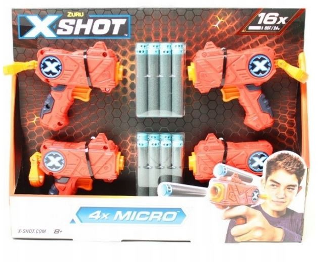 XShot Rinkinys Excel Micro Launcher 4-Pack 16 Darts, modelis - 36586 ...