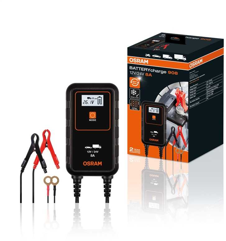 Akumuliatoriaus įkroviklis OSRAM 908, 12–24 V, modelis - OEBCS908, žema ...