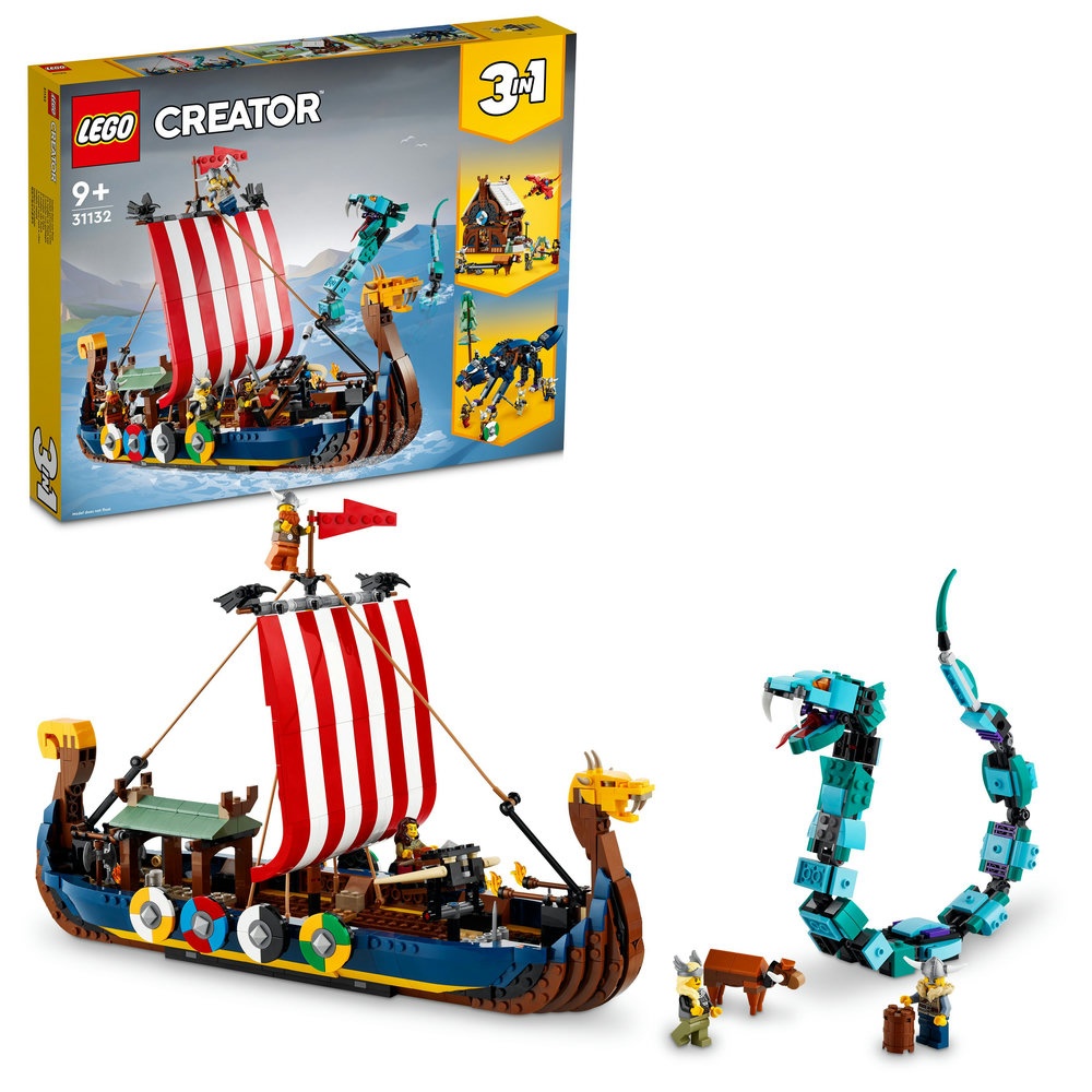 LEGO® Creator 3in1 Vikingų laivas ir Midgardo gyvatė Konstravimo ...