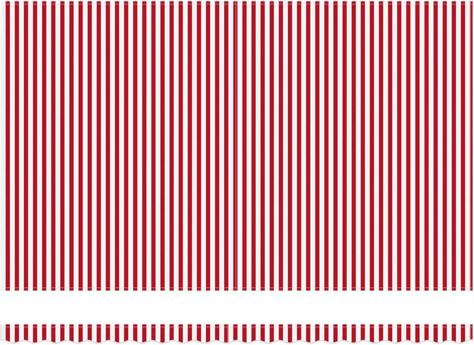 Ištraukiama markizė Raudona ir balta 500 ×300 cm audinys, modelis ...