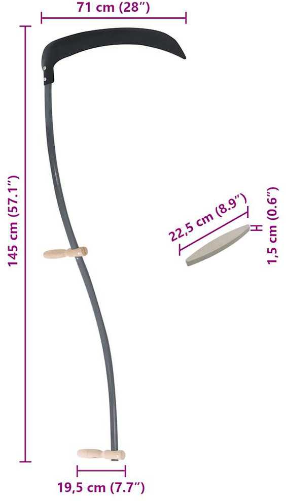 dalgis su šlifavimo akmeniu 145 cm, modelis - 4019649, žema kaina ...