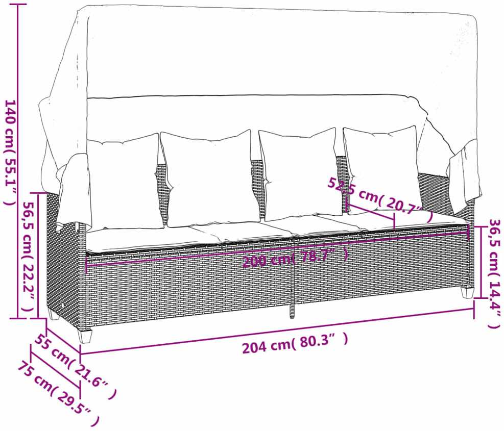 Lauko baldų komplektas Sofos komplektas su pagalvėlėmis, 5 dalių ...