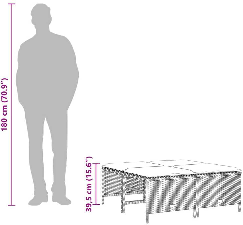 Lauko baldų komplektas Sofos komplektas su pagalvėlėmis, 5 dalių ...