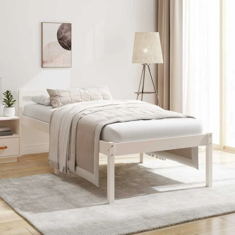 Lova senjorams, balta, 90x190cm, pušies masyvas, vienvietė, modelis ...