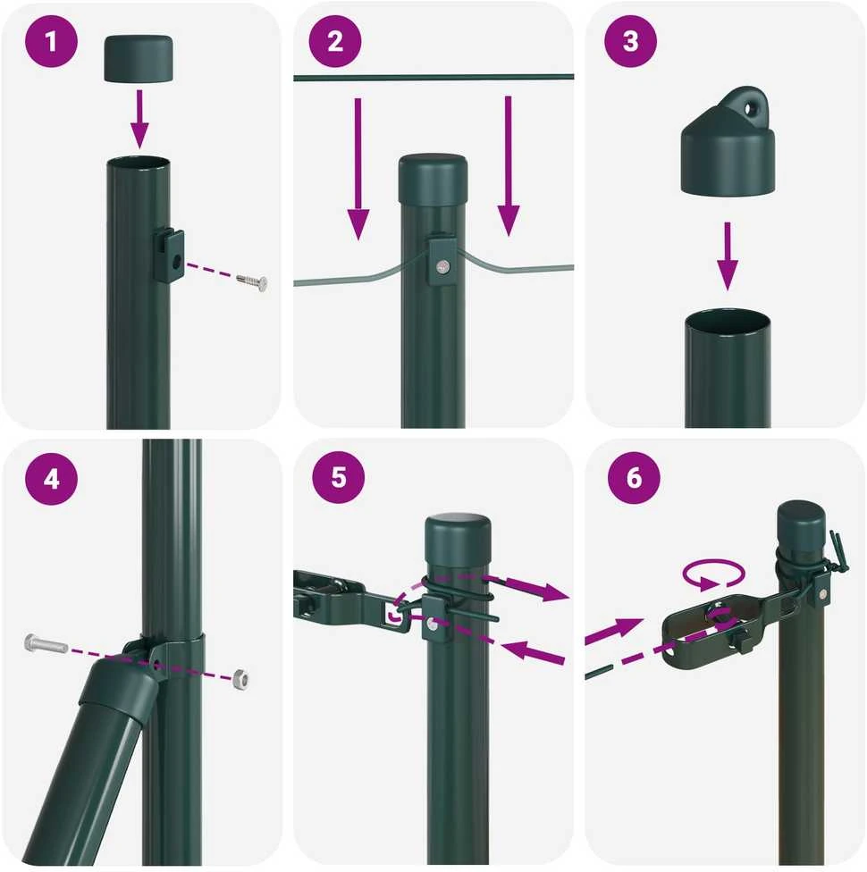 Tvorelės stulpas 7 pcs Žalia Plienas, modelis - 42004188, žema kaina ...