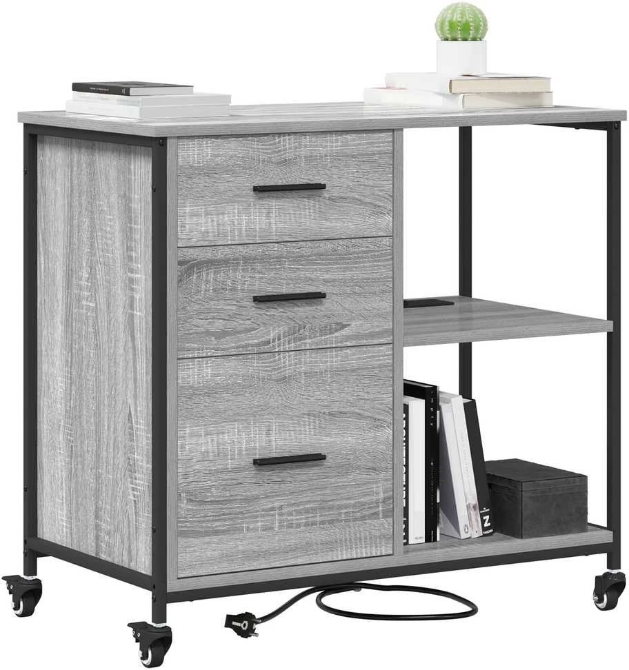 Ofiso spinta su ratu Pilka sonoma ąžuolo 76 x 41 x 72 cm, modelis ...