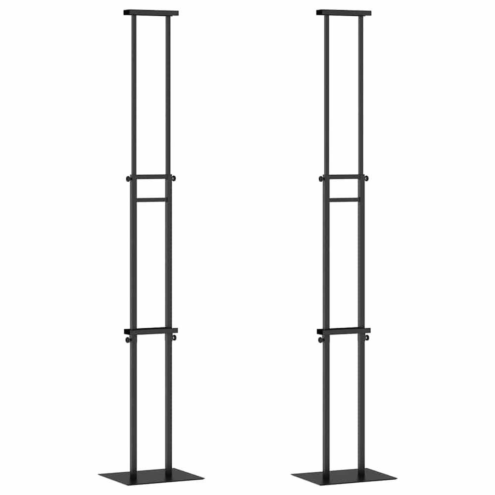 Prekybos parodos stendai 2 pcs Juoda 30 x 24 x 208 cm Geležis, modelis ...
