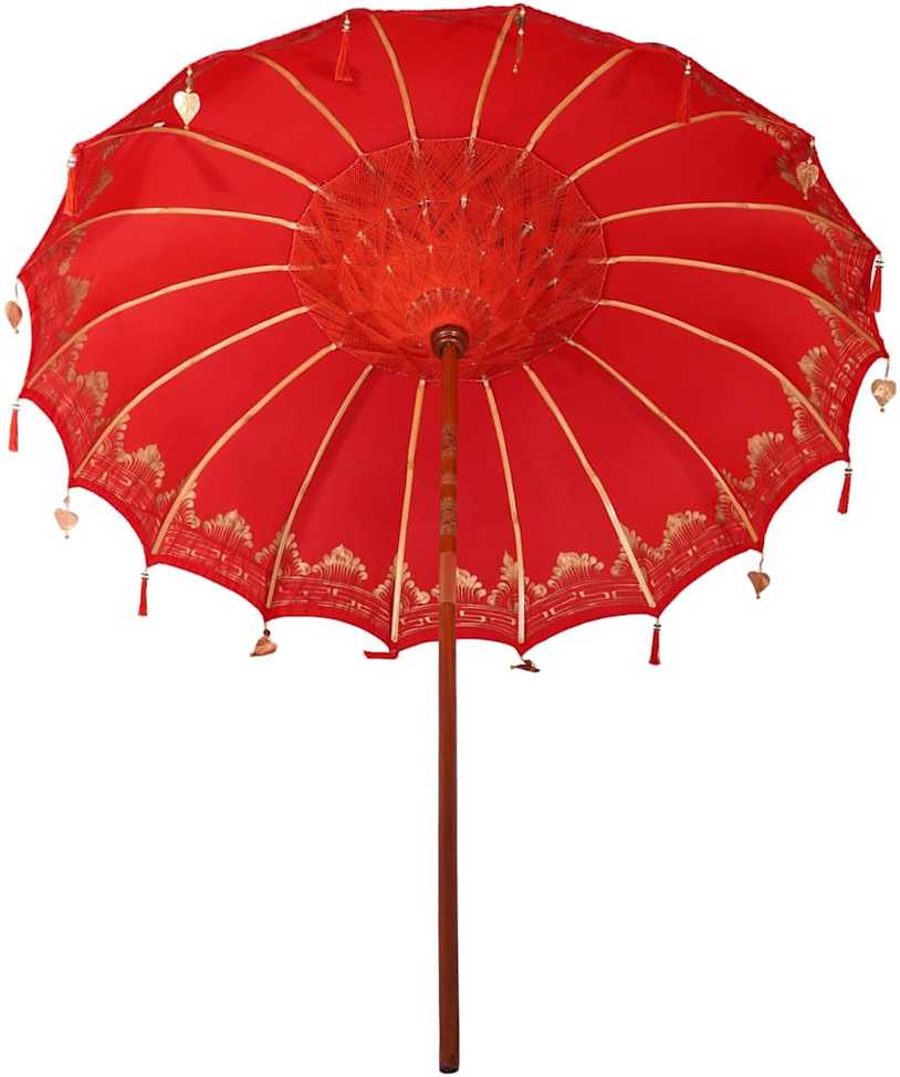 Skėtis nuo saulės Kita Raudona x 250 cm Medvilnė ir medis, modelis ...