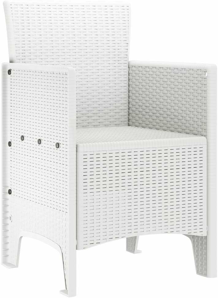 Sodo kėdė 2 vnt. rinkinys Balta Plastiko rotango stilius, modelis ...