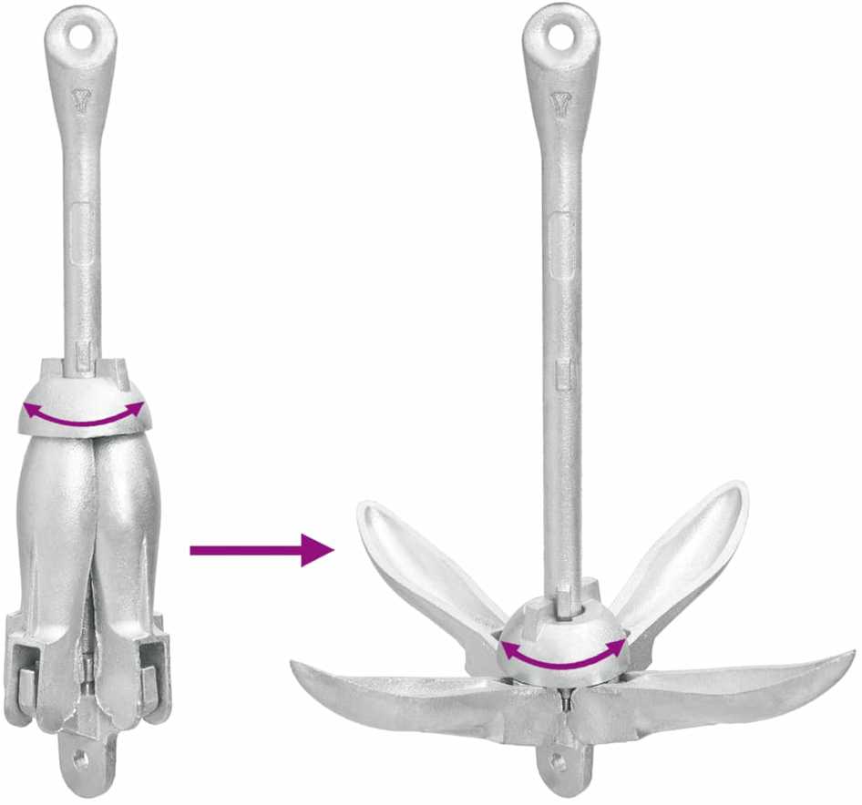Sulankstomas inkaras, sidabrinis, 2,5kg, kalioji geležis, modelis ...