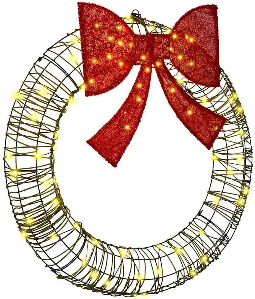 Vainikas su 80 LED Šilta balta 90 cm Ratanas, modelis - 42019140, žema ...