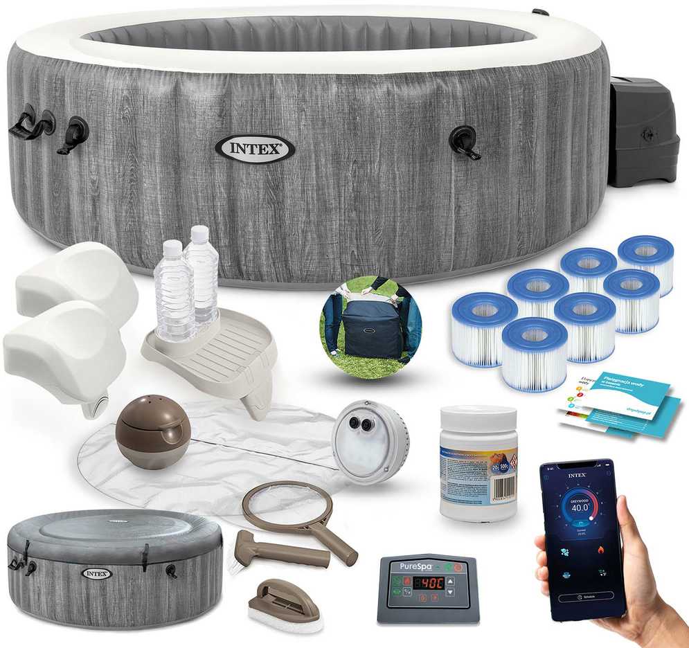 Pripučiama SPA sūkurinė vonia, Bestway, 6 asmenims, šviesiai pilka ...