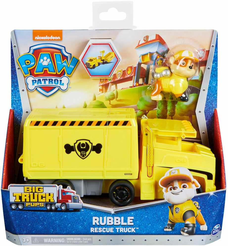 Psi Patrol 2w1 Rubble Big Truck Pups Dźwig Żółta ciężarówka Auto ...