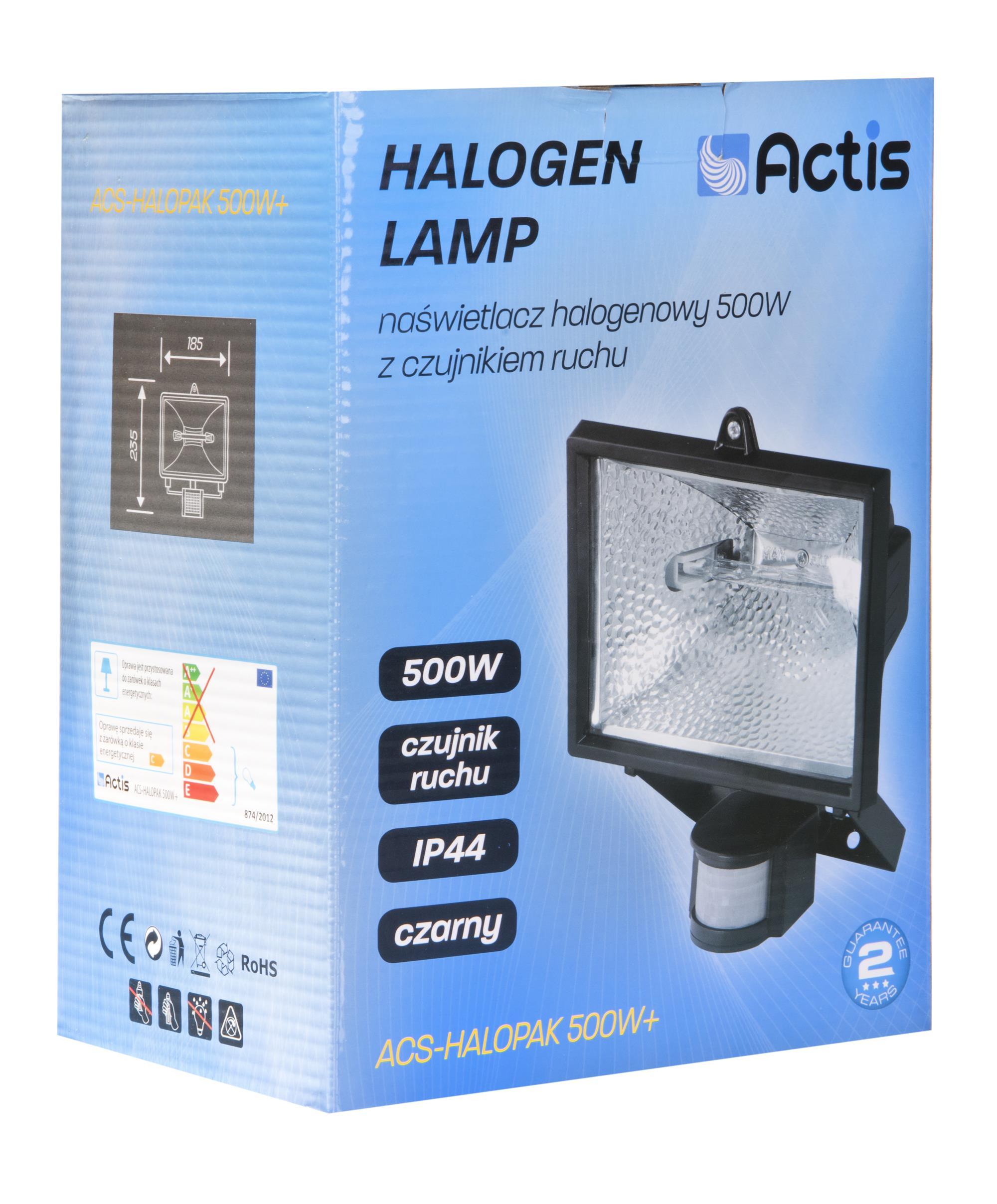 Actis ACS-HALOPAK 500W+ halogen floodlight with motion detector ...