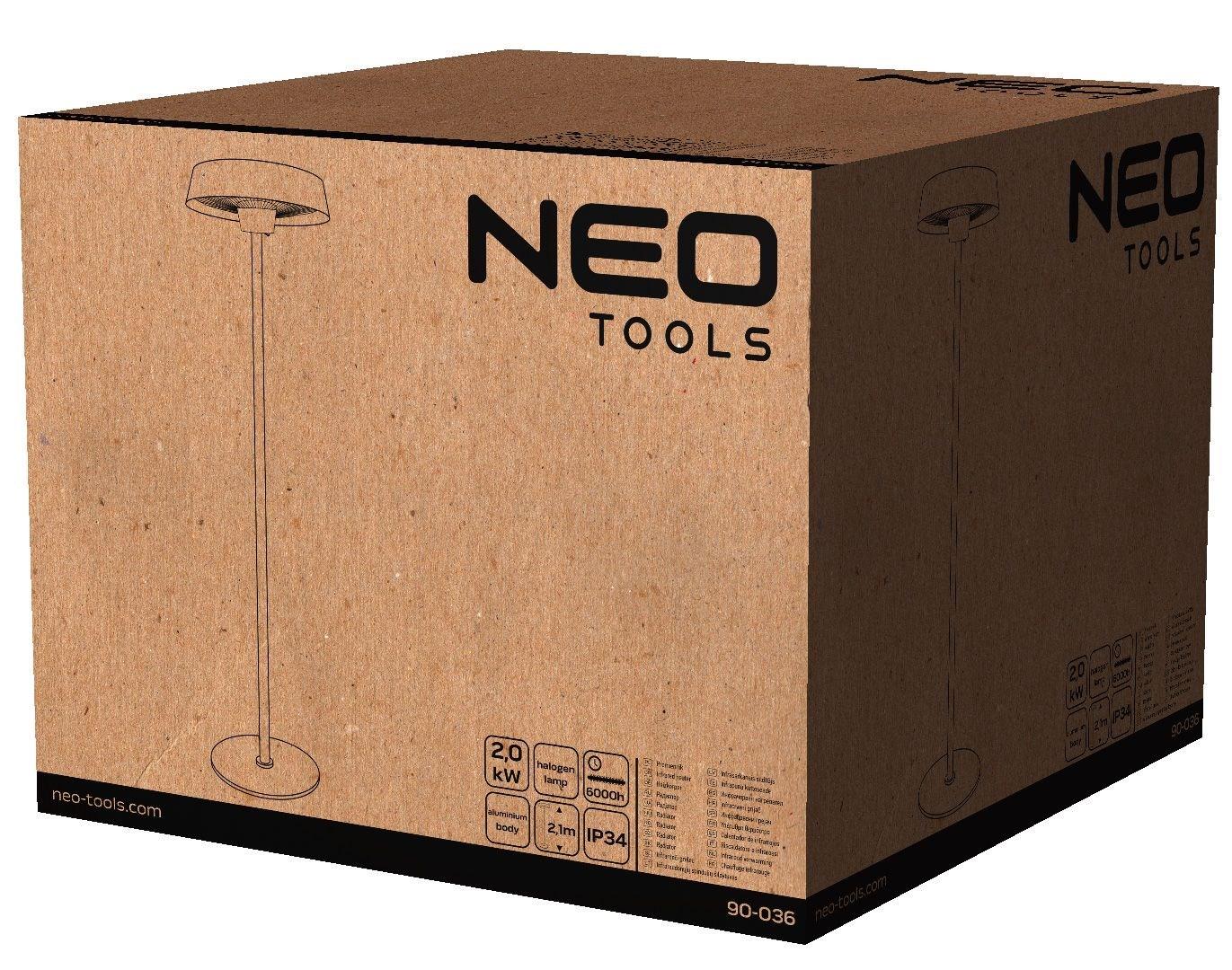 Neo Tools Neo NEO Grindinis radiatorius 1000W / 2000W, aliuminis, IP34 ...