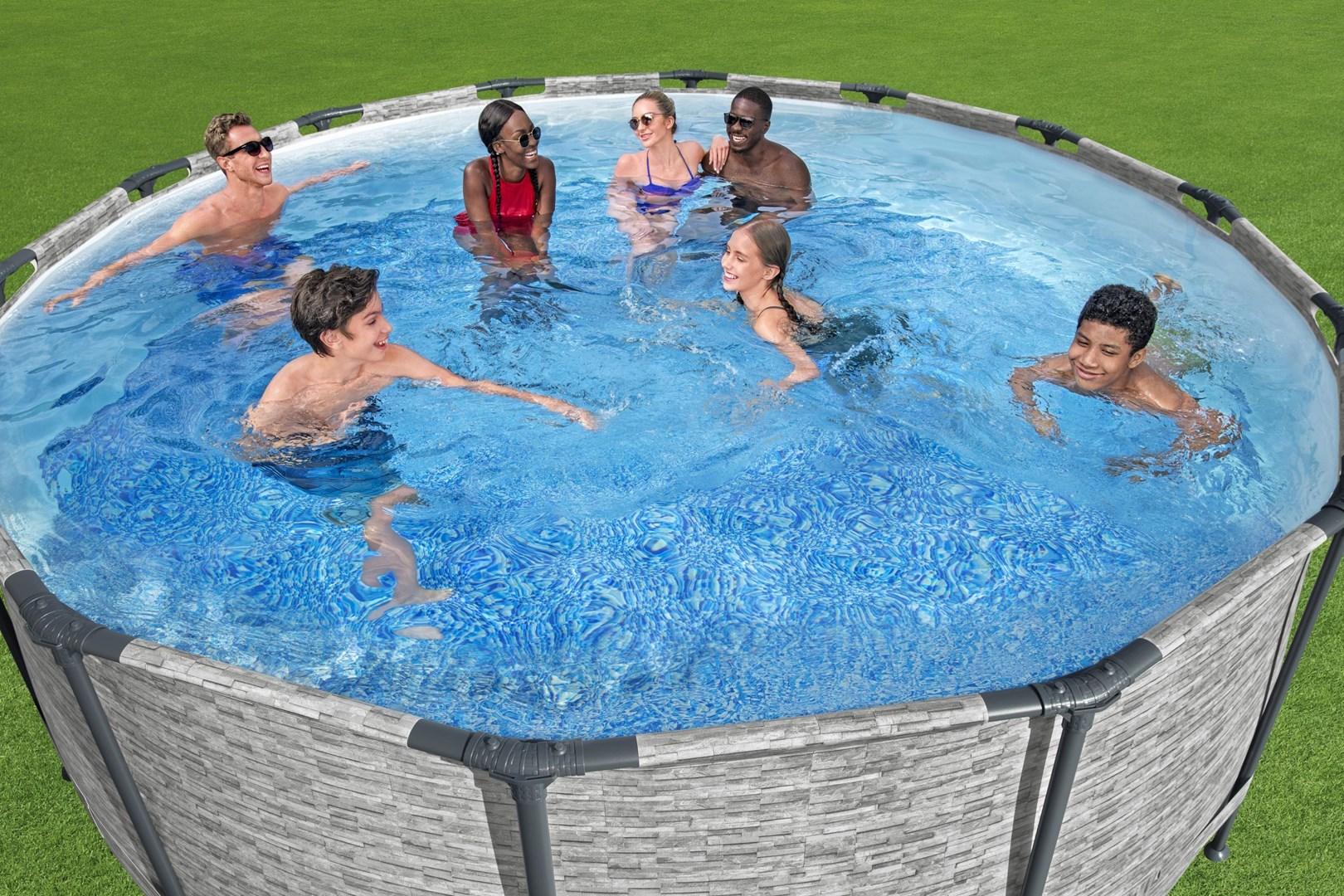 Bestway Steel Pro MAX Above Ground Pool Set Round 4.27 m x 1.22 m ...