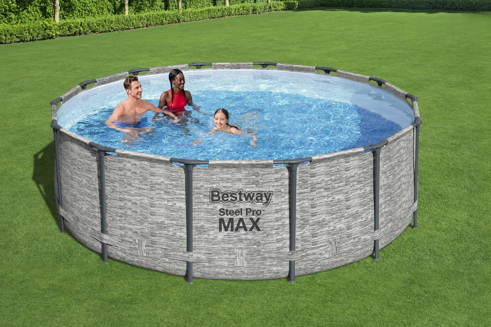 Bestway Steel Pro MAX Above Ground Pool Set Round 4.27 m x 1.22 m ...
