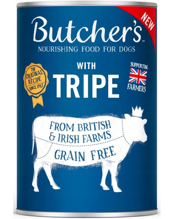 BUTCHER'S Original Tripe Mix Rumen Pate - wet dog food - 400g, žema ...