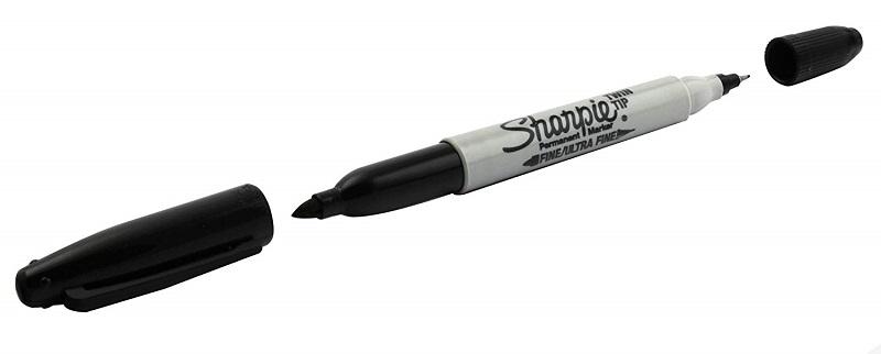 Sharpie Twin Tip dvipusis žymeklis - juodas, modelis - S0811100, žema ...