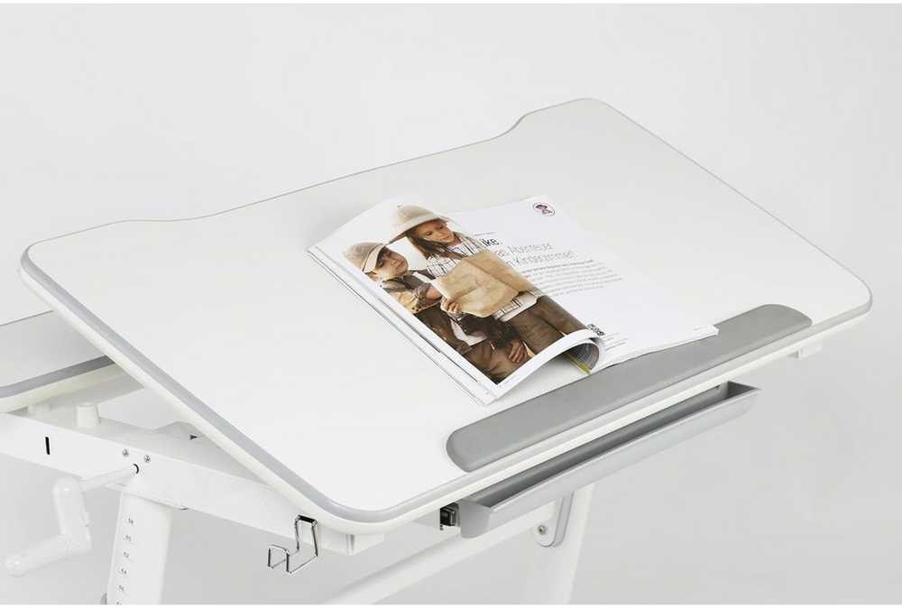 Vaikiškas rašomasis stalas Ergo Office, reguliuojamo aukščio, pilkas ...