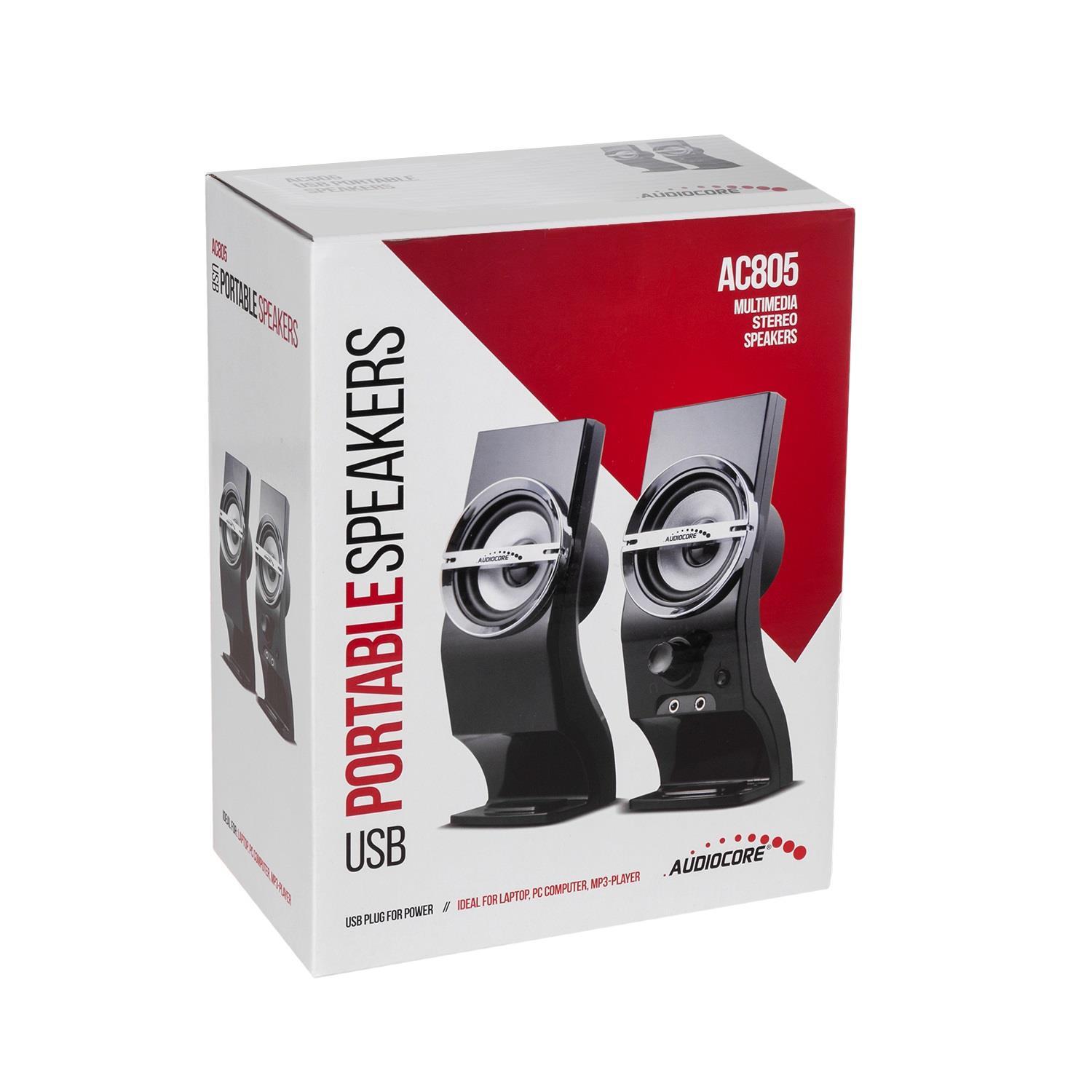 Kompiuterio kolonėlės Kompiuteriniai garsiakalbiai Audiocore AC805, juoda, modelis - AC805, žema ...