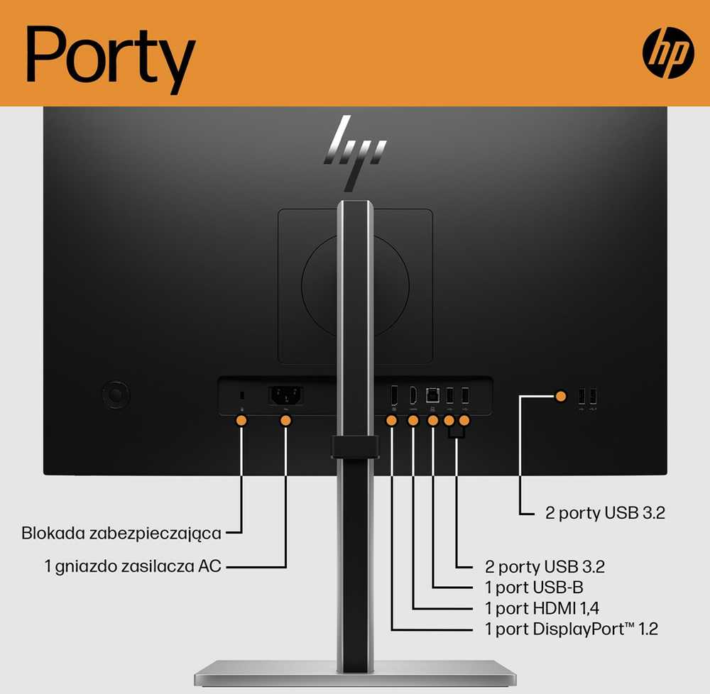 Monitorius HP E-Series E24 G5, 23.8", IPS, DisplayPort / HDMI, 4x USB 3 ...