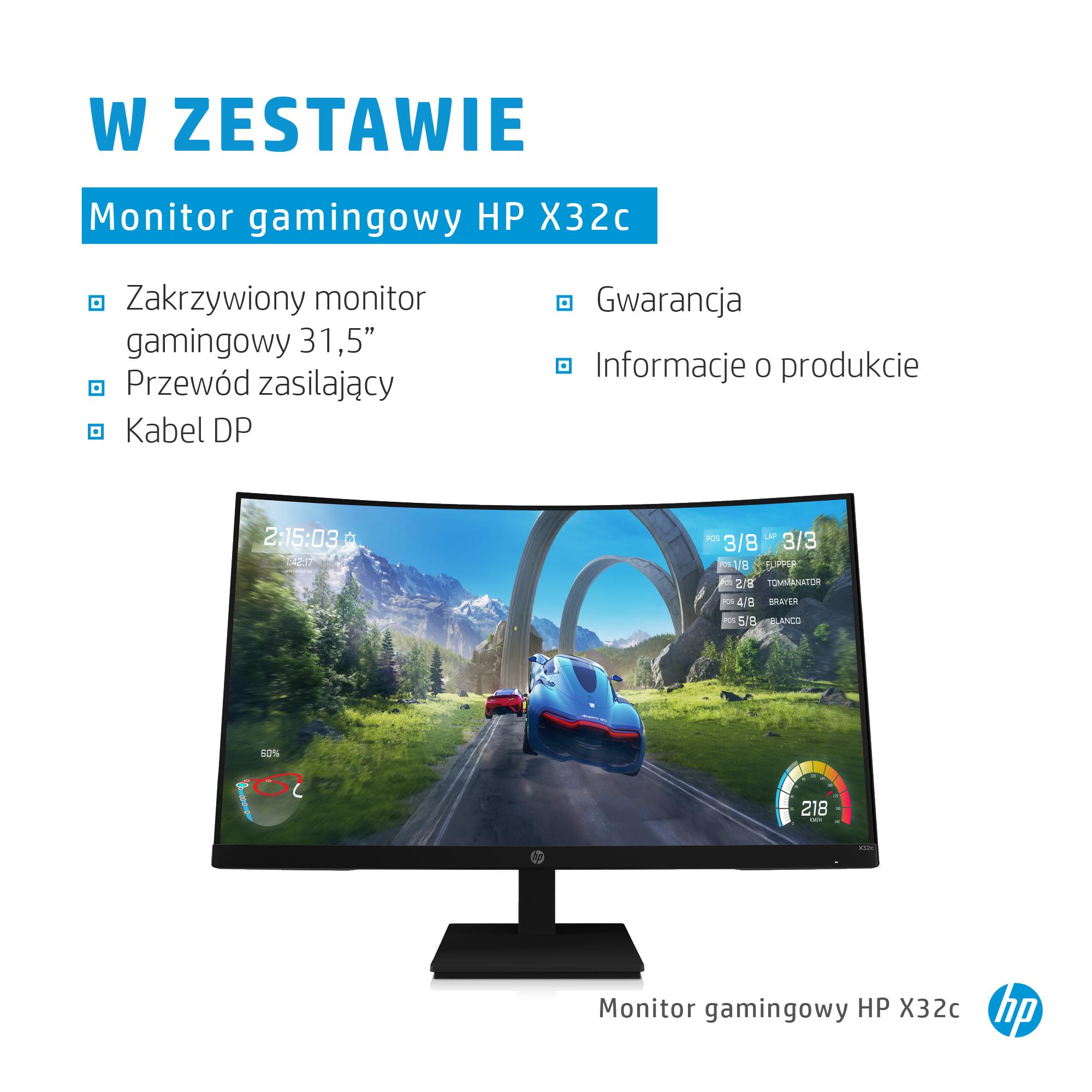 Monitorius Hewlett Packard (HP) HP 31,5 L X32c Gaming, modelis - X32C ...
