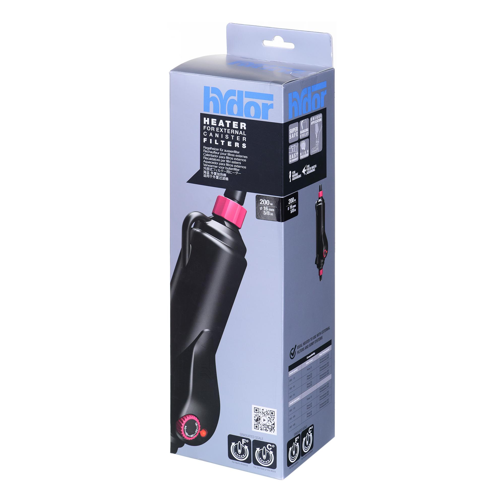 HYDOR ETH 200 EU 16 mm - Outdoor Flow Heater, modelis - T08114, žema ...