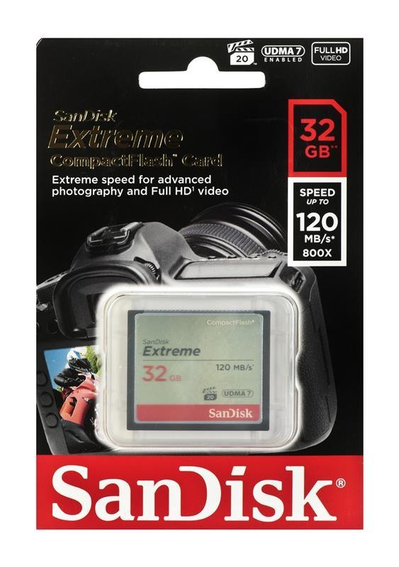 Atminties kortelė CF SanDisk Extreme 32GB SDCFXSB-032G-G46, modelis ...